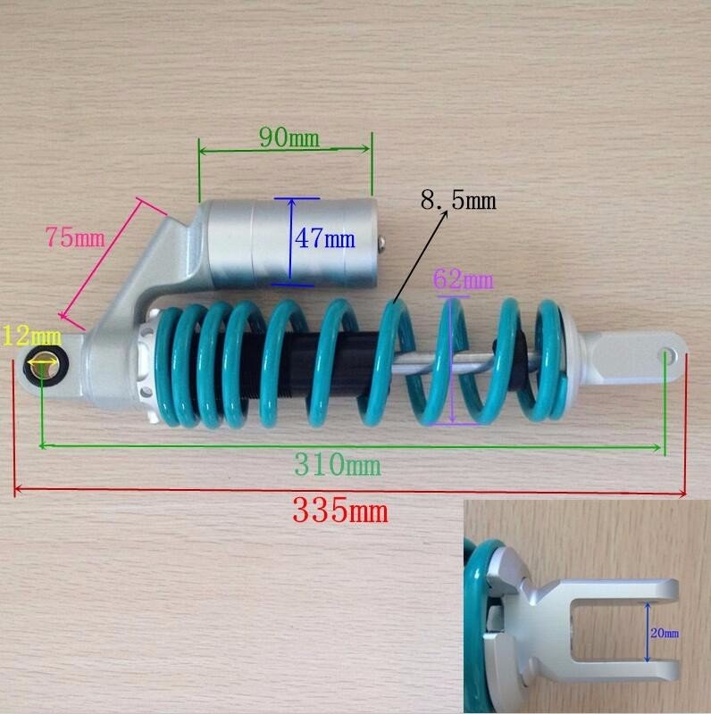 Indonesia Popular Sale Gas Bag Scooter Spring Air Suspension with 310mm central distance