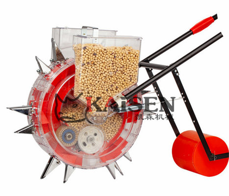 Double Barrel Hand Push Manual Corn/Beans Seeds and Fertlizer Seeder +86-18006107858