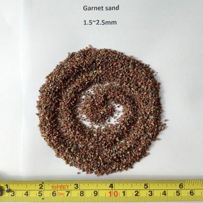 natural Garnet sand 1.5~2.5mm gritz for water treatment filtration filtered media filtration media