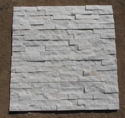 Natrual white quartz quartzite veneer cladding panel cultured stone stacked stone ledge stone glued wall panel flageston