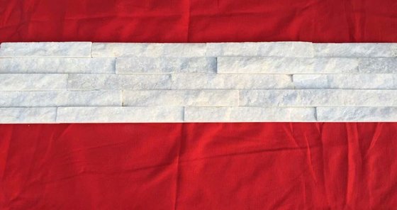 Natrual white quartz quartzite veneer cladding panel cultured stone stacked stone ledge stone glued wall panel flageston