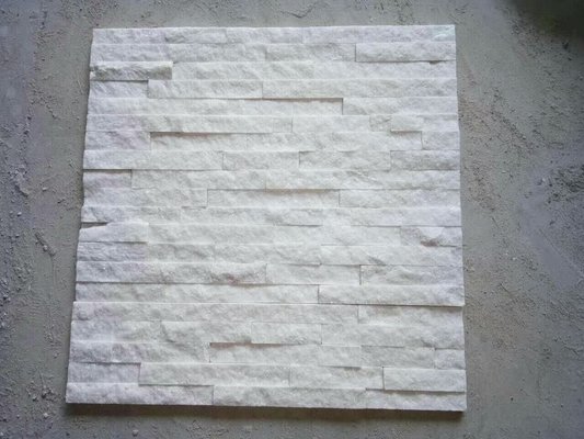 Natrual white quartz quartzite veneer cladding panel cultured stone stacked stone ledge stone glued wall panel flageston