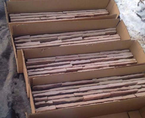 pink red brown sandstone cladding panel cultured stone stacked stone ledge stone glued wall panel flagestone with corner