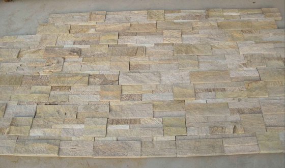 beige yellow sandstone cladding panel cultured stone stacked stone ledge stone glued wall panel flagestone with corner