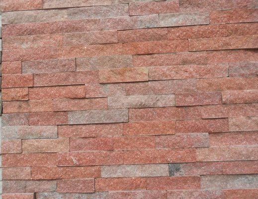 red pink veneer cladding flat panel cultured stone stacked stone ledge stone glued wall panel flagestone with corner
