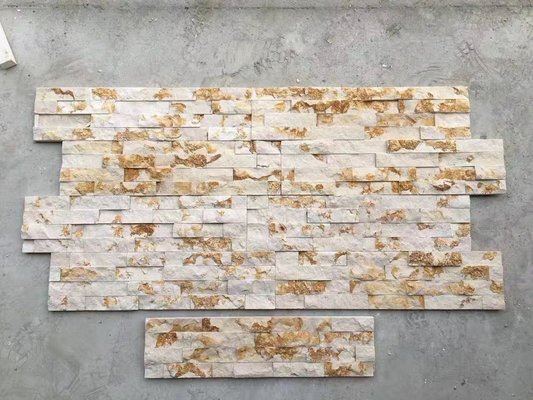 beige yellow veneer cladding flat panel cultured stone stacked stone ledge stone glued wall panel flagestone with corner