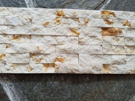 beige yellow veneer cladding flat panel cultured stone stacked stone ledge stone glued wall panel flagestone with corner