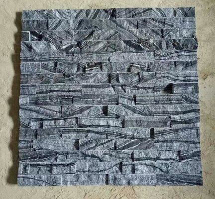Grey silk Slate veneer cladding flat panel cultured stone stacked stone ledge stone glued flagestone with corner