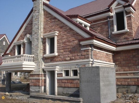 Red pink brow combinated sandstone mushroom stone wall cladding decoration 30x15cm mushroomed stone wall cadding tiles