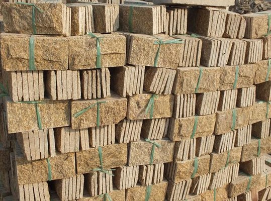 Tiger skin yellow beige mushroom stone wall cladding decoration 30x15cm mushroomed stone wall cadding tiles