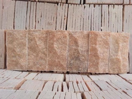 Light pink mushroom stone wall cladding decoration 30x15cm mushroomed stone wall cadding tiles
