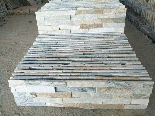Grey 014 Slate veneer cladding flat panel cultured stone stacked stone ledge stone glued flagestone with corner