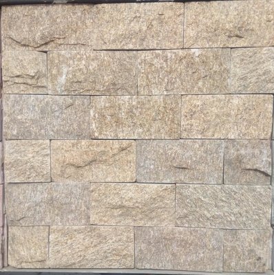yellow Natural stone mushroomed stone for exterial wall cladding decoration 20x10cm