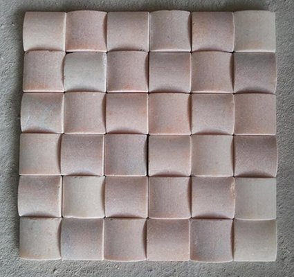 Natural beige pink marble floor and wall mosaic tiles paving stone mosaics sheets 305x305mm
