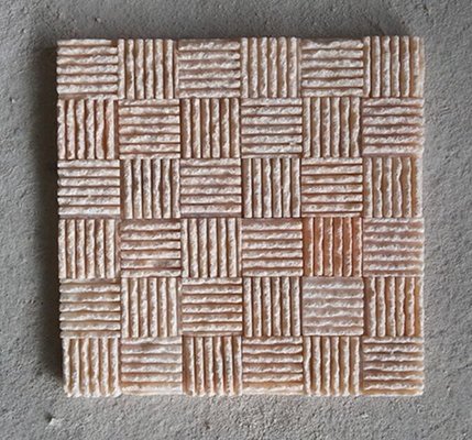 Natural beige pink marble floor and wall mosaic tiles paving stone mosaics sheets 305x305mm