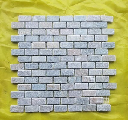 Natural rusty slate limestone floor and wall mosaic tiles paving stone mosaics sheets 305x305mm