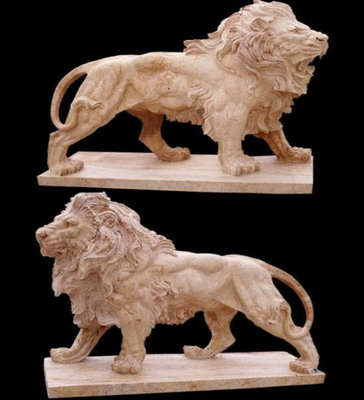 Garden decoration statues outdoor granite handcarved lions sculptures red colour stone lions