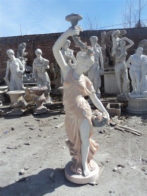woman human lady stone statues hand carved sculptures outdoor marble statues decorations beige statues