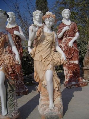 stone lady women human statues hand carved sculptures outdoor marble statues decorations beige statues