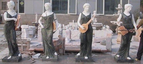 stone lady women human statues hand carved sculptures outdoor marble statues decorations beige statues