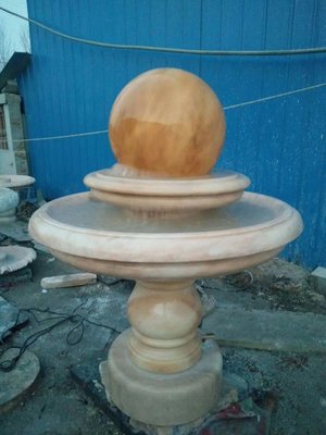 beige cream yellow marble stone landscape water fountain outdoor decorations