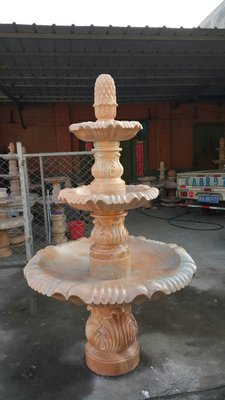 beige cream yellow marble stone landscape water fountain outdoor decorations