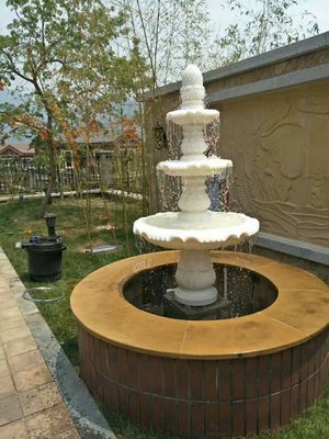 white marble stone landscape water fountain outdoor decorations