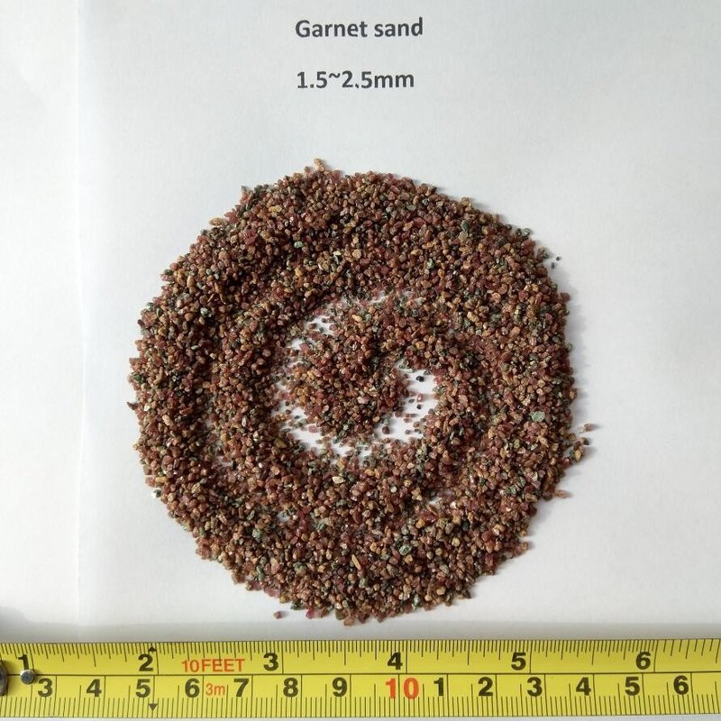 natural Garnet sand 1.5~2.5mm gritz for water treatment filtration filtered media filtration media