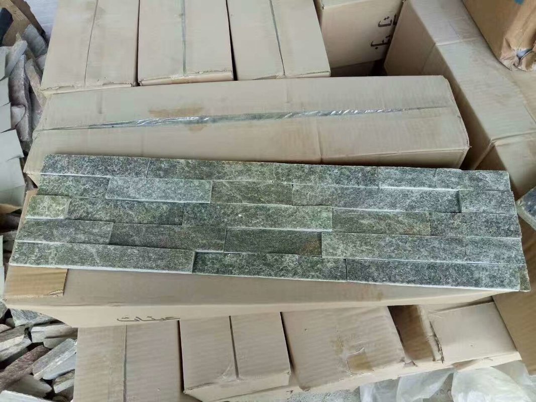 Natrual grey veneer cladding panel cultured stone stacked stone ledge stone glued wall panel flagestone with corner