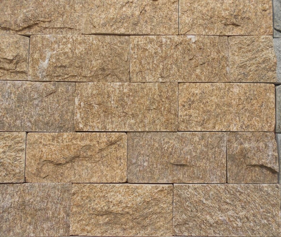 Tiger skin yellow beige mushroom stone wall cladding decoration 30x15cm mushroomed stone wall cadding tiles