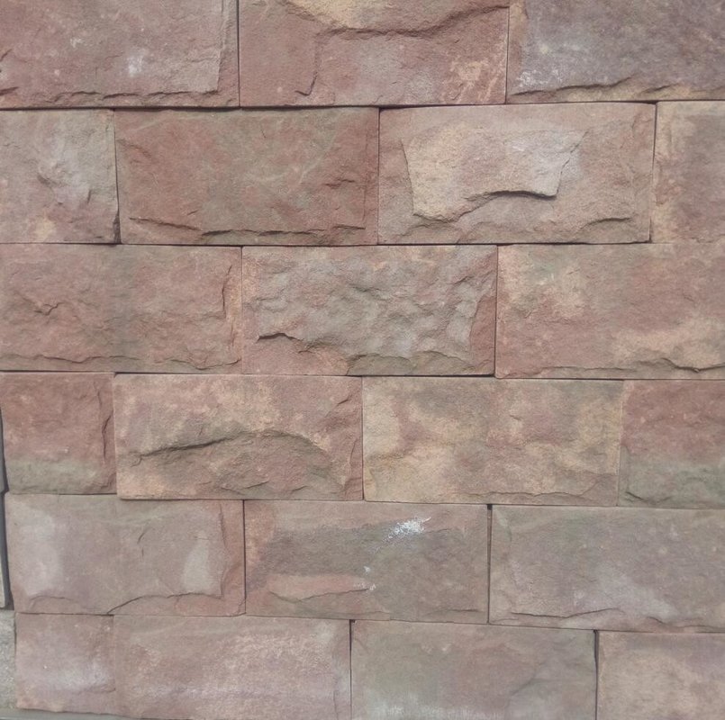 yellow Natural stone mushroomed stone for exterial wall cladding decoration 20x10cm