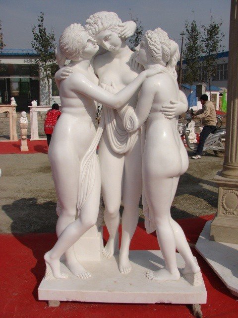 stone lady women human statues hand carved sculptures outdoor marble statues decorations beige statues