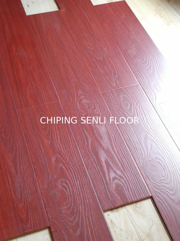 wood grain surface 12.3mm german wax V groove laminate wood floor