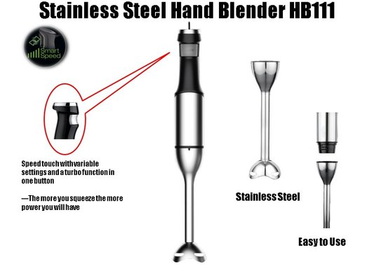HB111 Stainless Steel Stick Blender With Chooper and Processing Bowl supplier