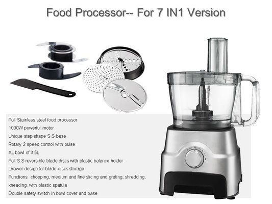 CB GS CE ROHS Certified 3.5L Bowl 8 IN 1 Stainless Steel Food Processor supplier