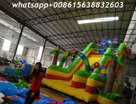 cheap infatable slide with slide/commercial inflatable slide for sale