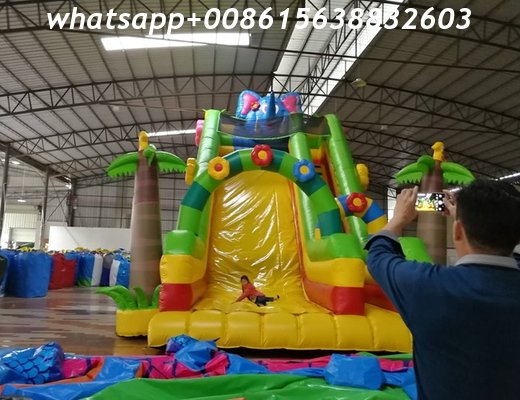 cheap infatable slide with slide/commercial inflatable slide for sale