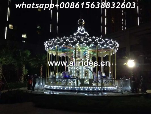 factory China amusement park Double Deck carousel horses Merry Go Round for sale