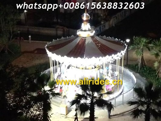 factory China amusement park Double Deck carousel horses Merry Go Round for sale