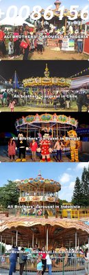 Double deck carousel 48 seats amusement rides for sale