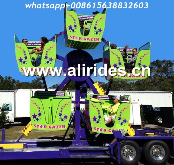 Mini fairground rides ferris wheel with trailer mounted carnival rides for sale