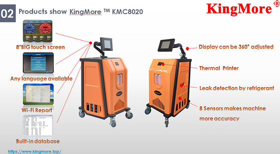 8' Color Touch Screen SD Card database KMC Automotive AC Recharge Machine