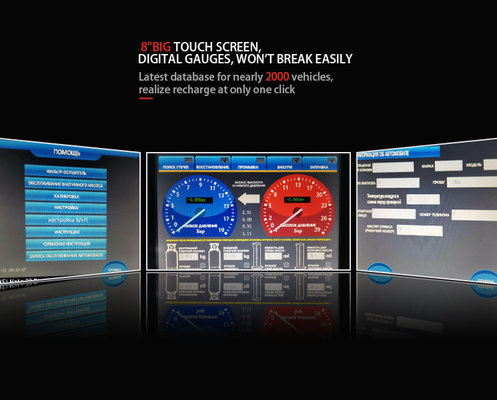 360°C Rotatable big colour touch screen Air Conditioner Recovery And Recharge machine with flushing