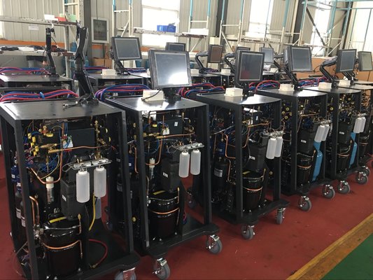 360°C Rotatable big colour touch screen Air Conditioner Recovery And Recharge machine with flushing