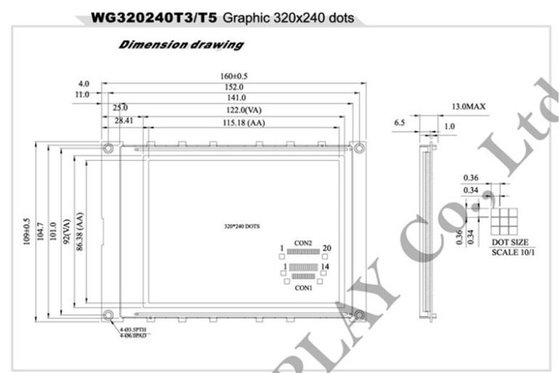 China WINSTAR 320*240 Graphic LCD WG320240T3/T5 ， supplier