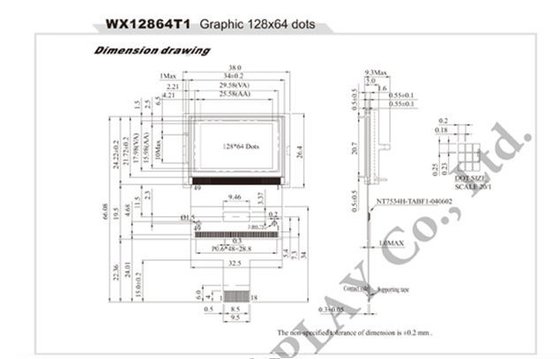 China WINSTAR 128*64 TAB LCD WX12864T1，128*64 TAB LCD WX12864U ，128*64 TAB LCD WX12864U1 supplier