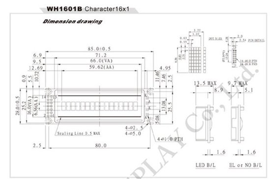 winstar Character  LCD WH1601B  PANEL, supplier