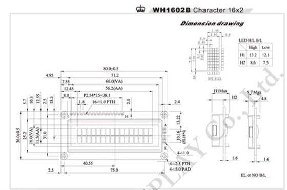 winstar Character LCD WH1602B  PANEL, supplier