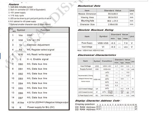 winstar  Character LCD WH1602C PANEL, supplier
