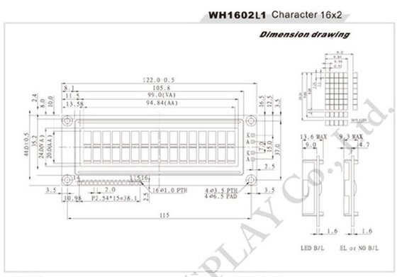 winstar Character LCD WH1602L1   PANEL, supplier